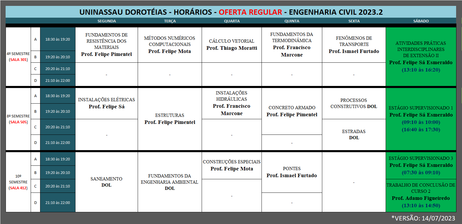 Confira o calendário do semestre 2023.2 | Blog dos cursos UNINASSAU