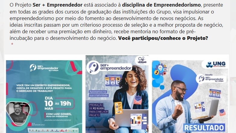 Projetos Institucionais | Blog dos cursos UNINASSAU