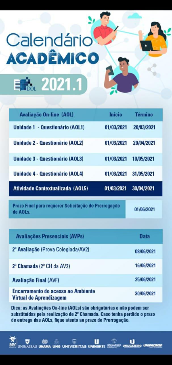 Confira o calendário letivo das DOL's | Blog dos cursos UNINASSAU